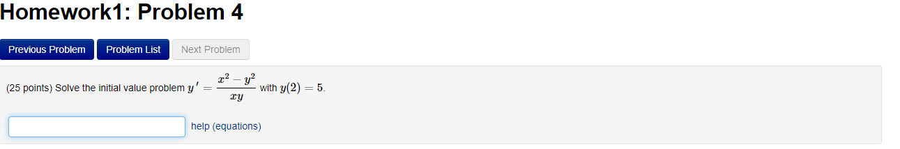 Solved Homework1: Problem 4 Previous Problem Problem List | Chegg.com