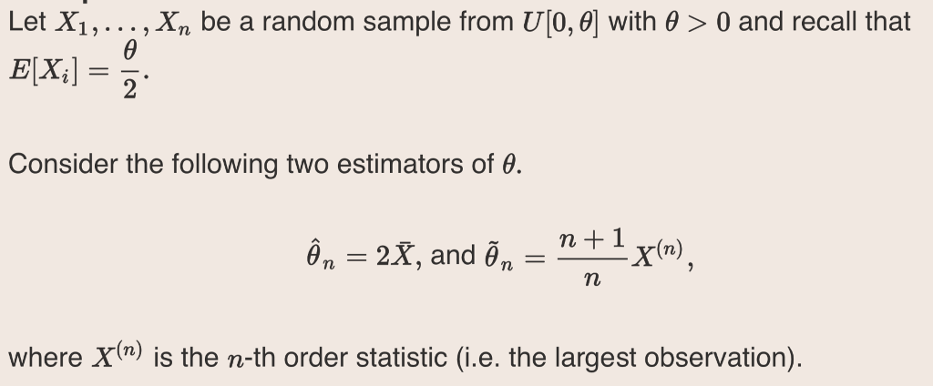 Solved Let Xi, . . . , xn be a random sample from UO, with θ | Chegg.com