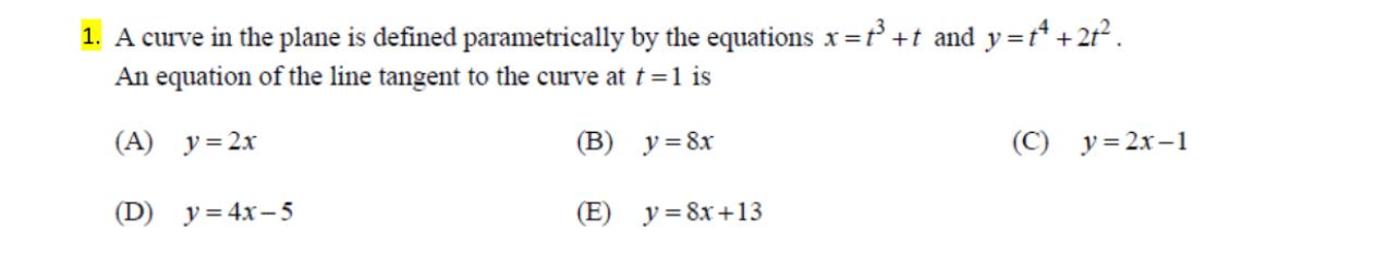 Solved A Curve In The Plane Is Defined Parametrically By The 