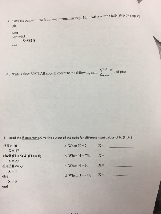 Solved Give the output of the following summation loop. S=0 | Chegg.com