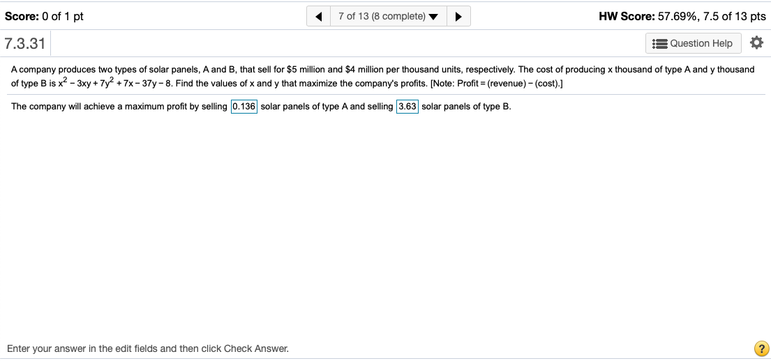 Solved 7 of 13 (8 complete) HW Score: 57.69%, 7.5 of 13 pts | Chegg.com