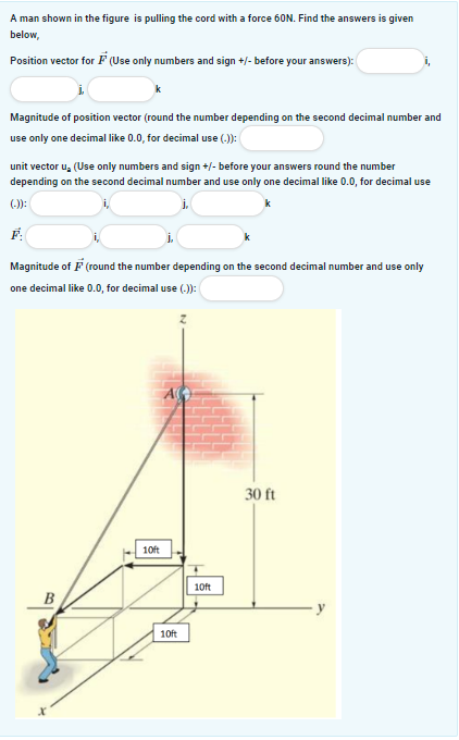 Solved A man shown in the figure is pulling the cord with a | Chegg.com