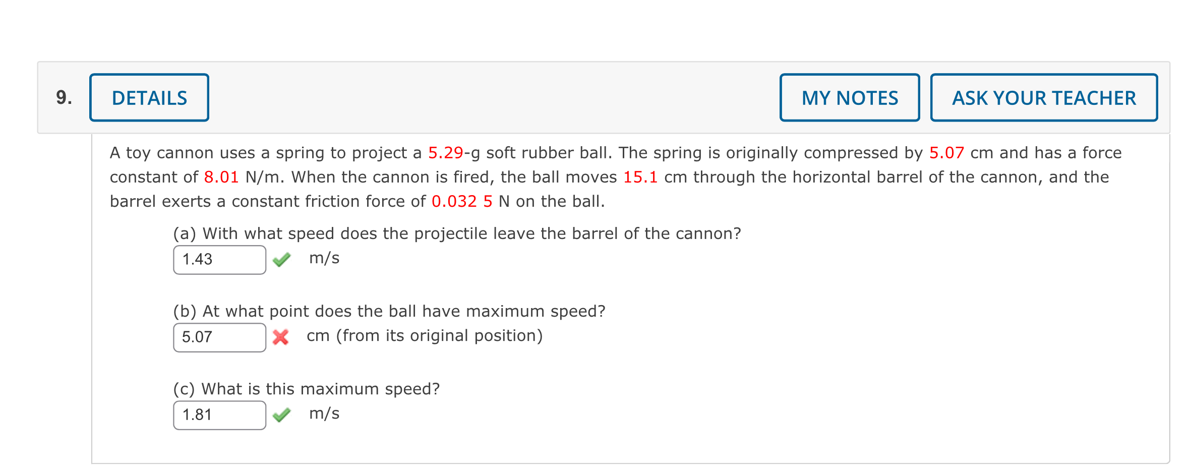 A toy cannon uses a spring to project a 5.29-g soft | Chegg.com