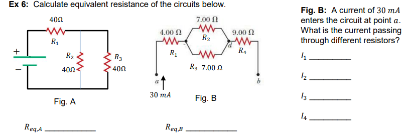 Solved Ex 6: Calculate equivalent resistance of the circuits | Chegg.com