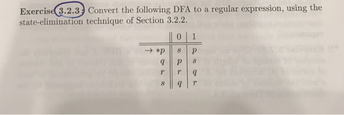 Solved Exercise 323 Convert The Following Dfa To A Regular