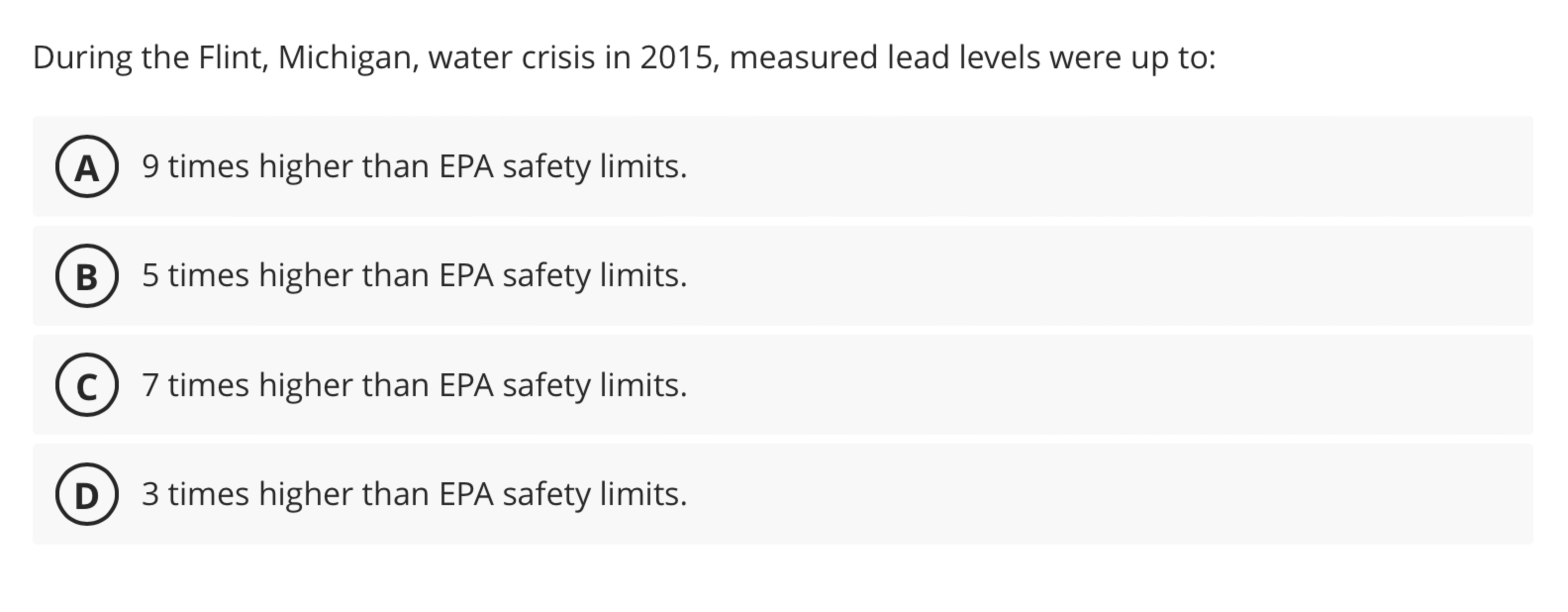 Solved During the Flint, Michigan, water crisis in 2015, | Chegg.com