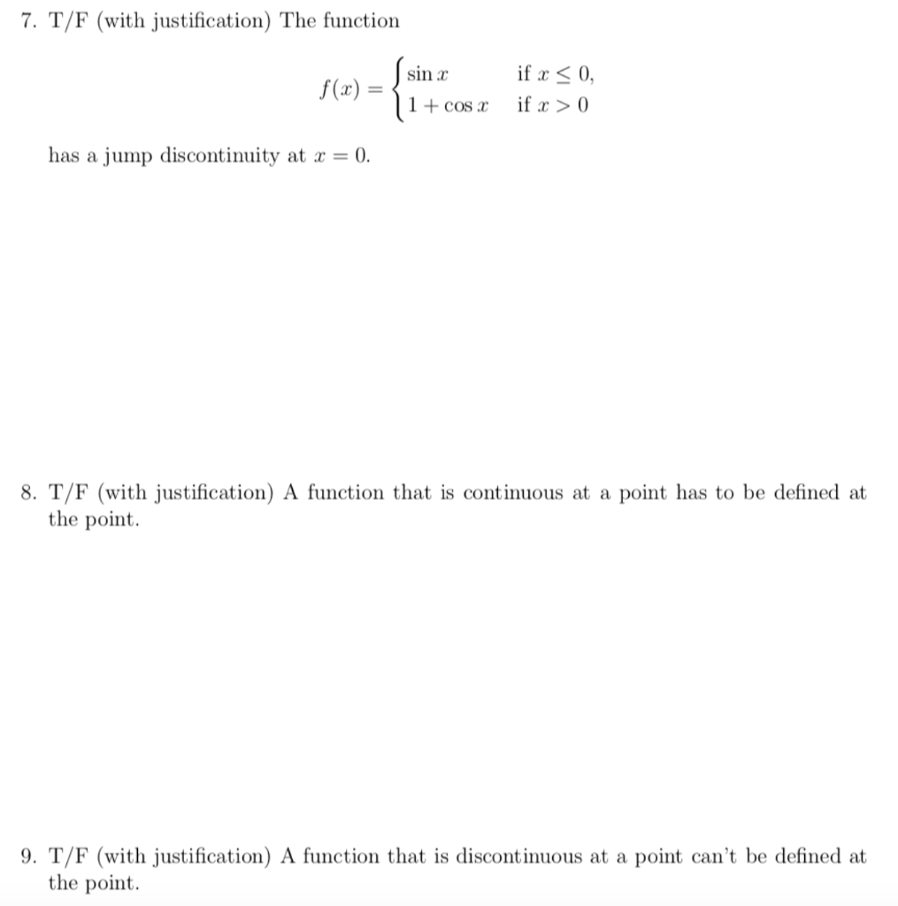 Solved 12. T/F (with justification) The graph of the | Chegg.com