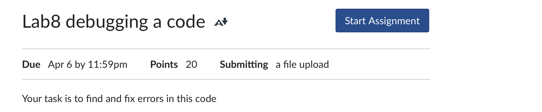 Lab8 debugging a code Due Apr 6 by 11:59pm Your task | Chegg.com