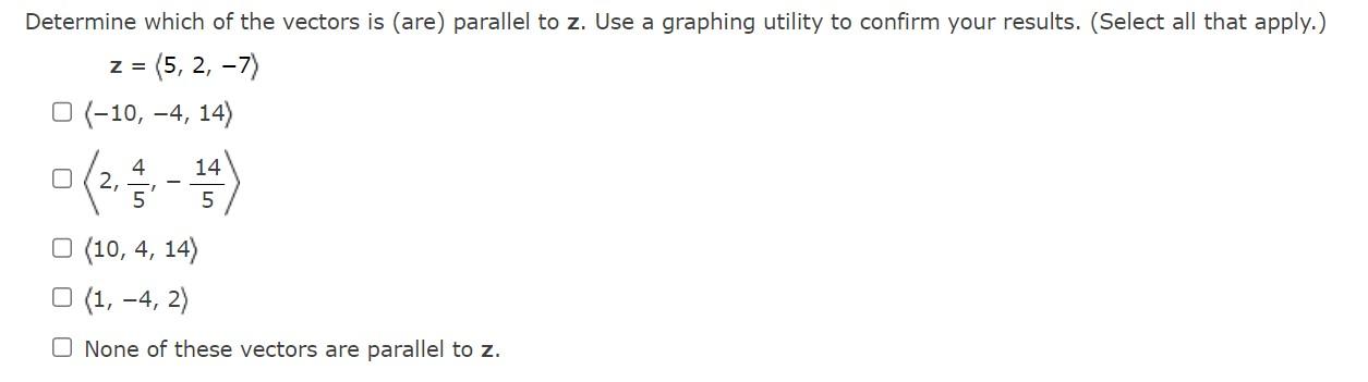 Solved Find the vector z, given that u= 1,2,3 ,v= 2,2,−1 , | Chegg.com