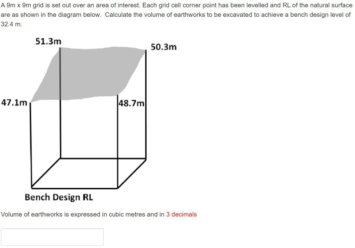 Solved A 9m x 9m grid is set out over an area of interest. | Chegg.com