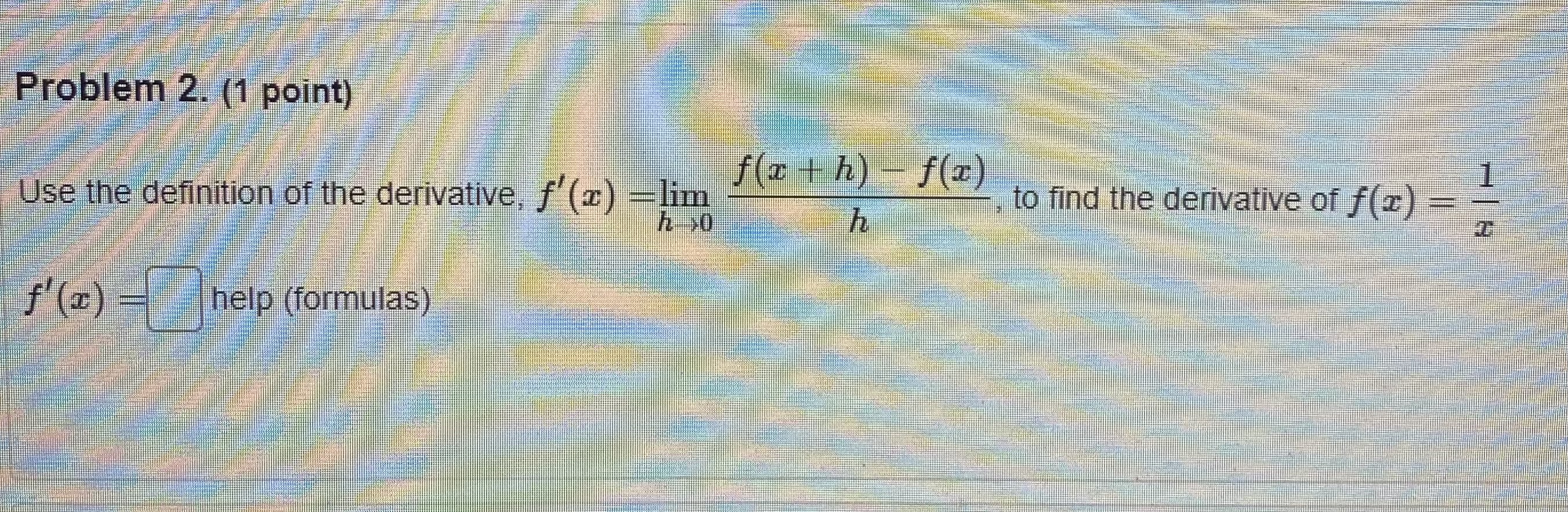 Solved Use the definition of the derivative, | Chegg.com