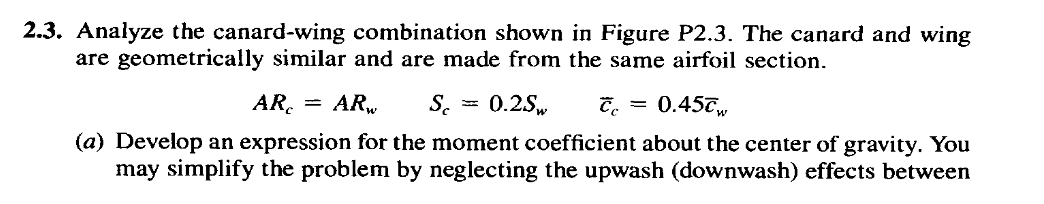 3. Analyze the canard-wing combination shown in | Chegg.com