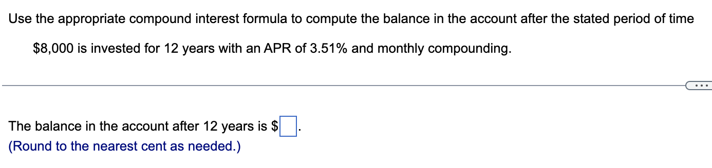 Solved Use the appropriate compound interest formula to | Chegg.com