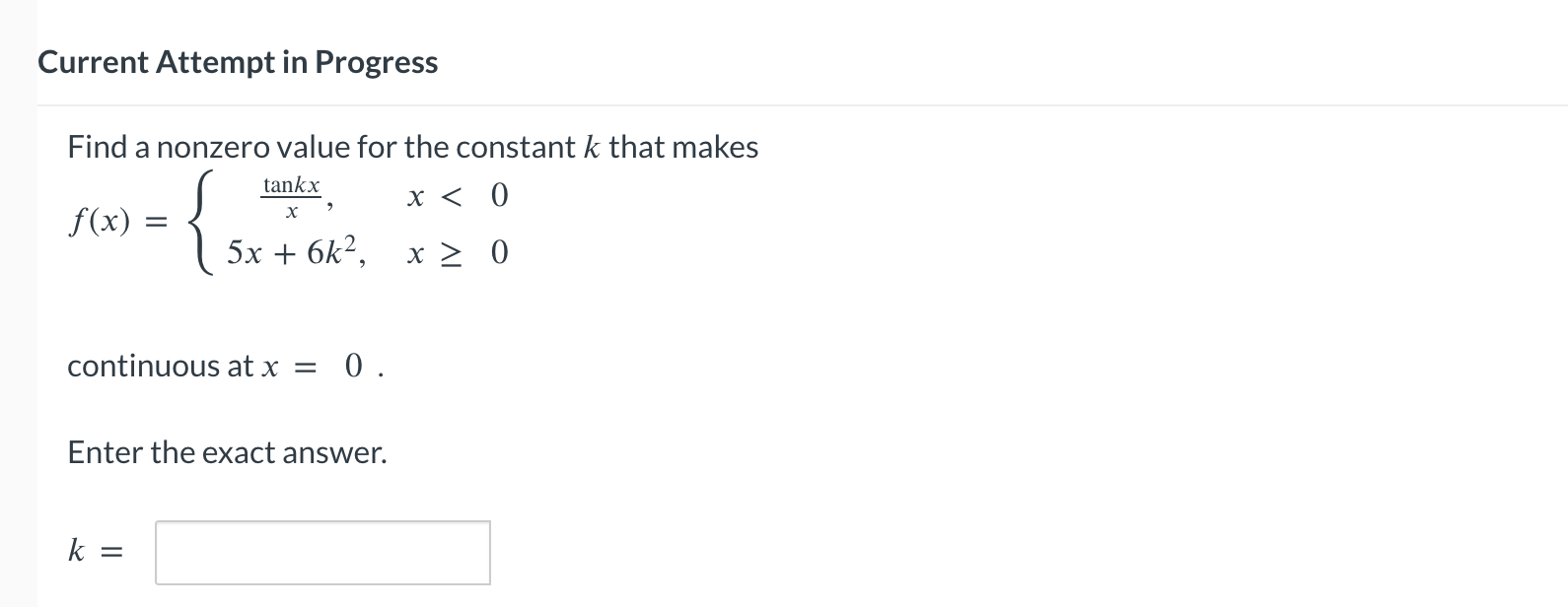 Solved Current Attempt in Progress Find a nonzero value for | Chegg.com