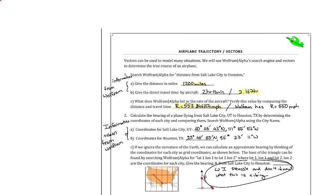 Solved AIRPLANE TRAJECTORY / VECTORS from { Wolfram Vectors | Chegg.com