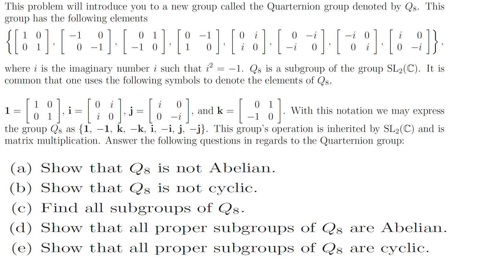 Solved This problem will introduce you to a new group called | Chegg.com