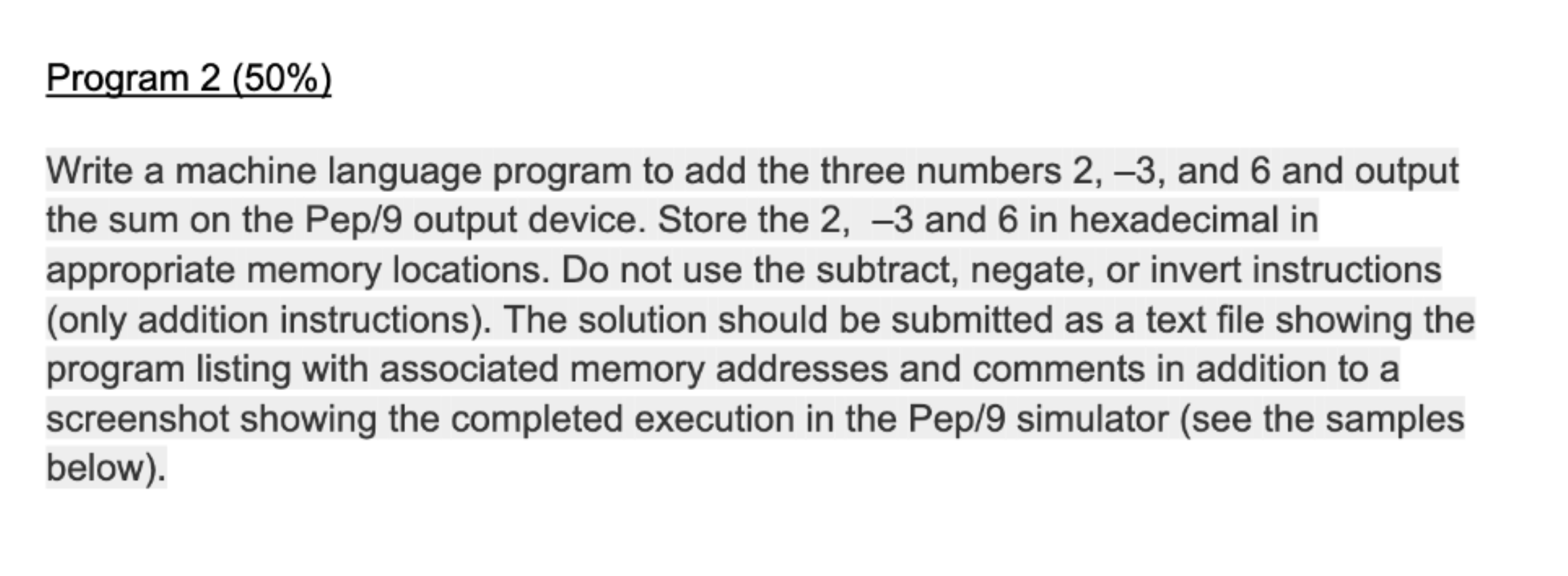 Solved Program 2 50 Write A Machine Language Program To 2979