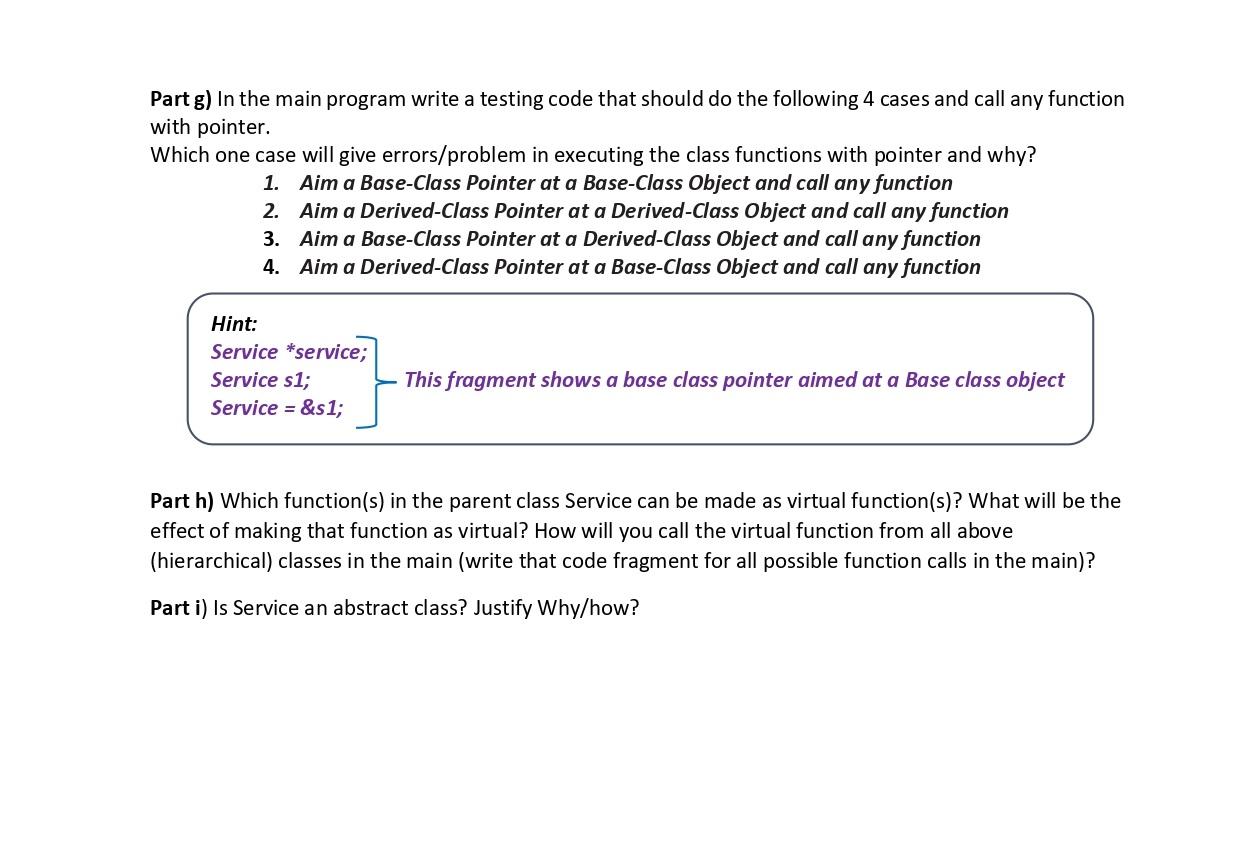 Solved Q3. Consider the following class definitions: | Chegg.com