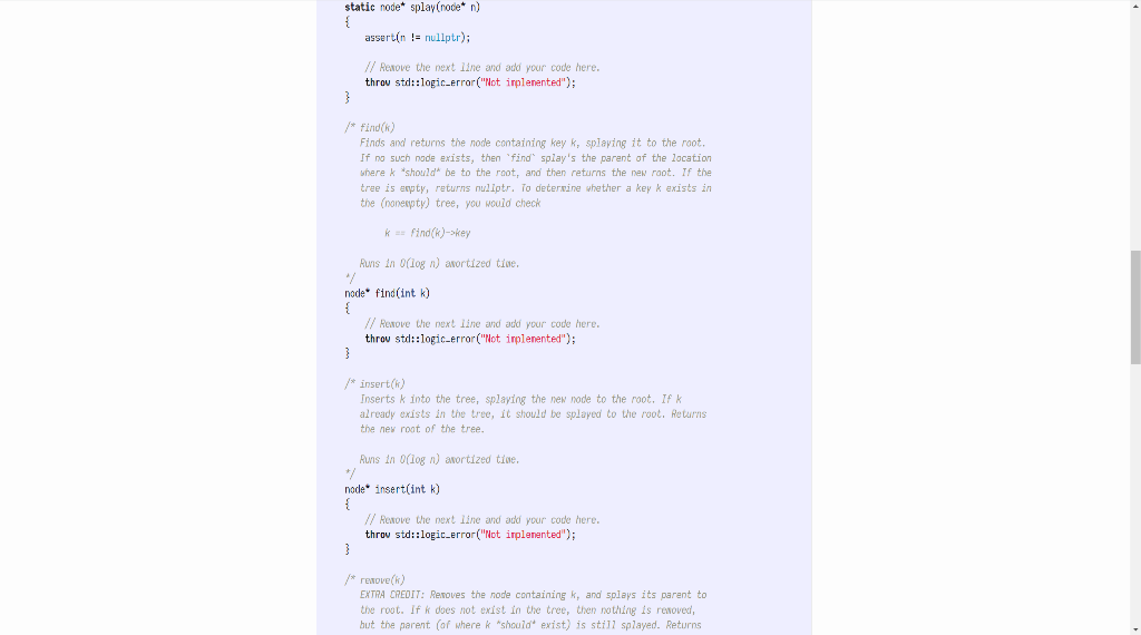 Solved In this assignment you're going to implement splay | Chegg.com