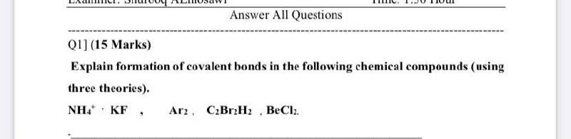 Solved Answer All Questions 01] (15 Marks) Explain formation | Chegg.com