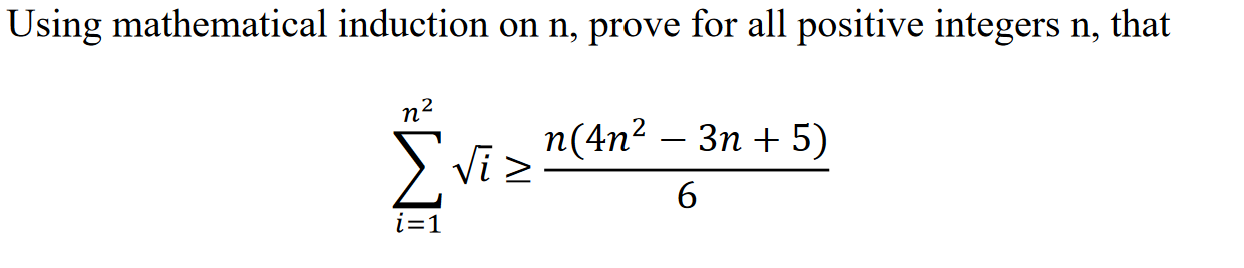Solved Using mathematical induction on n, prove for all | Chegg.com