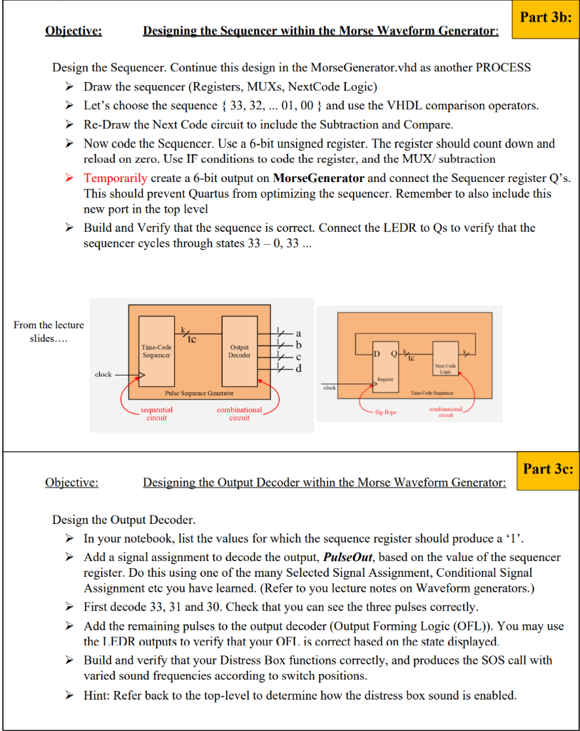 Objective: To Design the Morse Waveform Generator: | Chegg.com