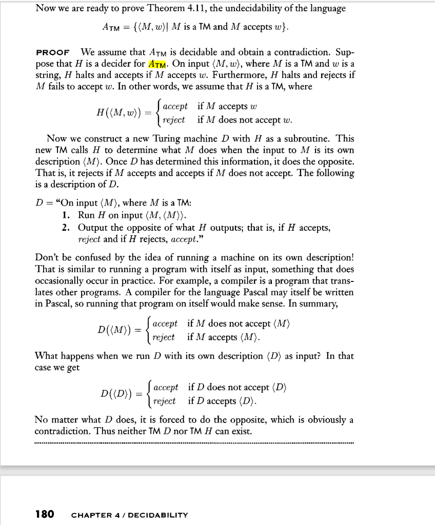 Solved Here is A TM and the proof that it is undecidable: | Chegg.com