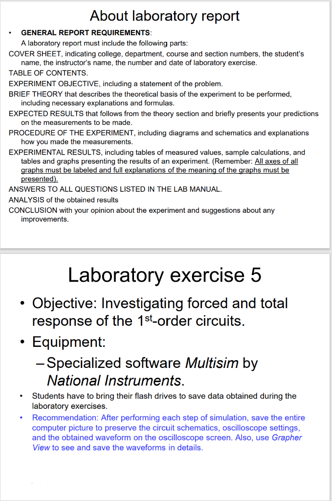 Solved About laboratory report GENERAL REPORT REQUIREMENTS: | Chegg.com