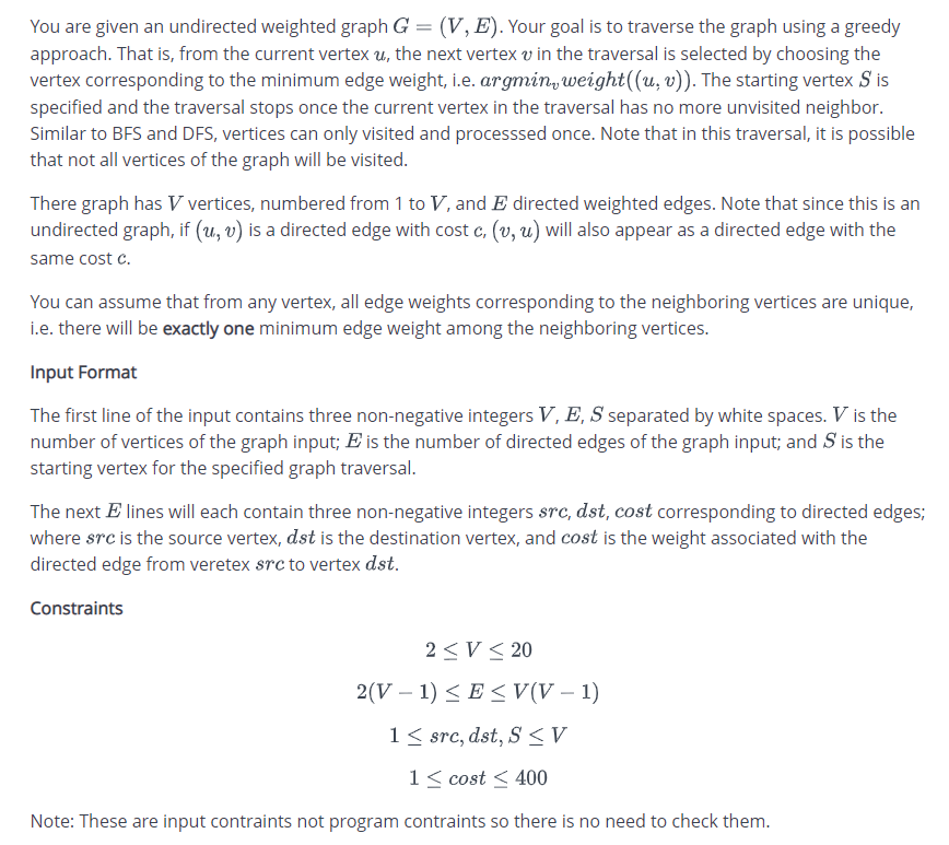 Solved You are given an undirected weighted graph G = (V, | Chegg.com