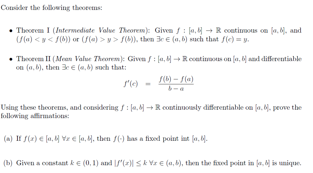 Solved Consider the following theorems: • Theorem I | Chegg.com