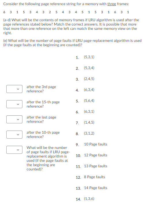 Solved Consider the following page reference string for a | Chegg.com