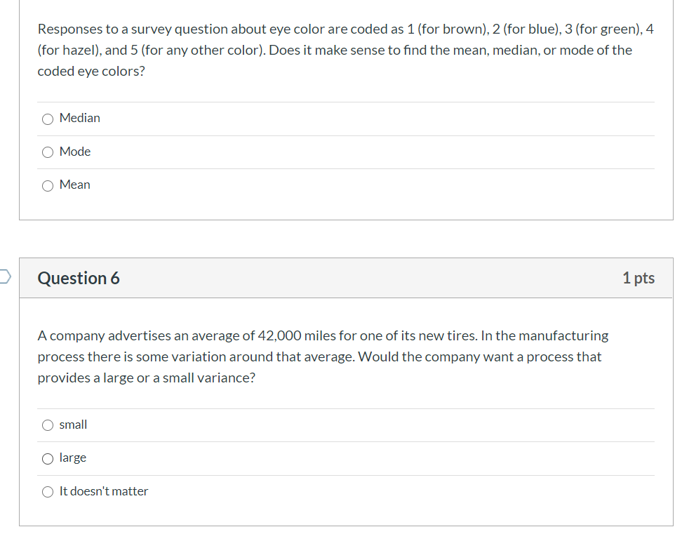 Solved Responses to a survey question about eye color are | Chegg.com