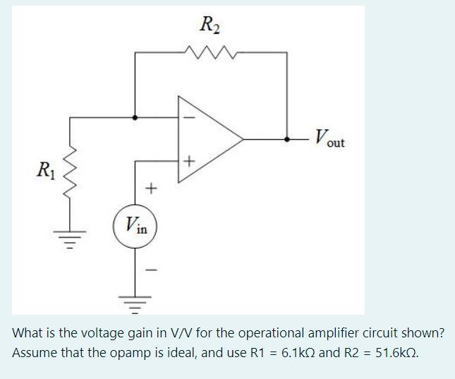 Solved For the operational amplifier circuit shown, what is | Chegg.com