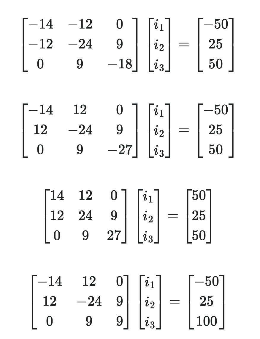 Solved find all mesh currents (answer options are below the | Chegg.com