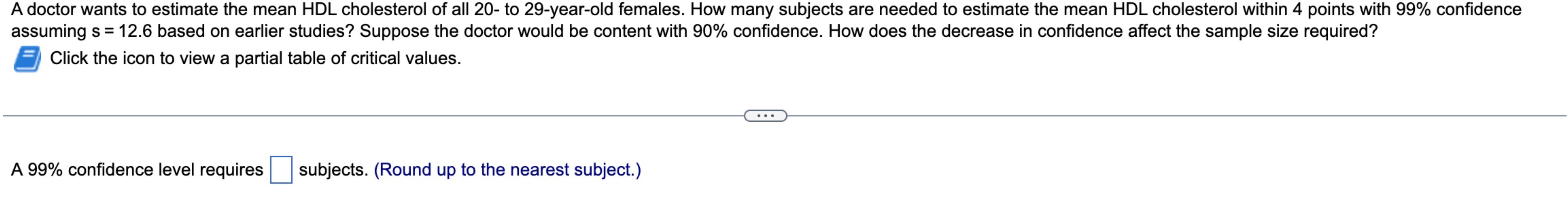 Solved Click the icon to view a partial table of critical | Chegg.com