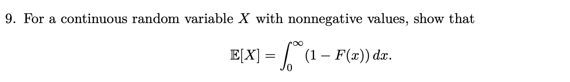 Solved 9. For a continuous random variable X with | Chegg.com