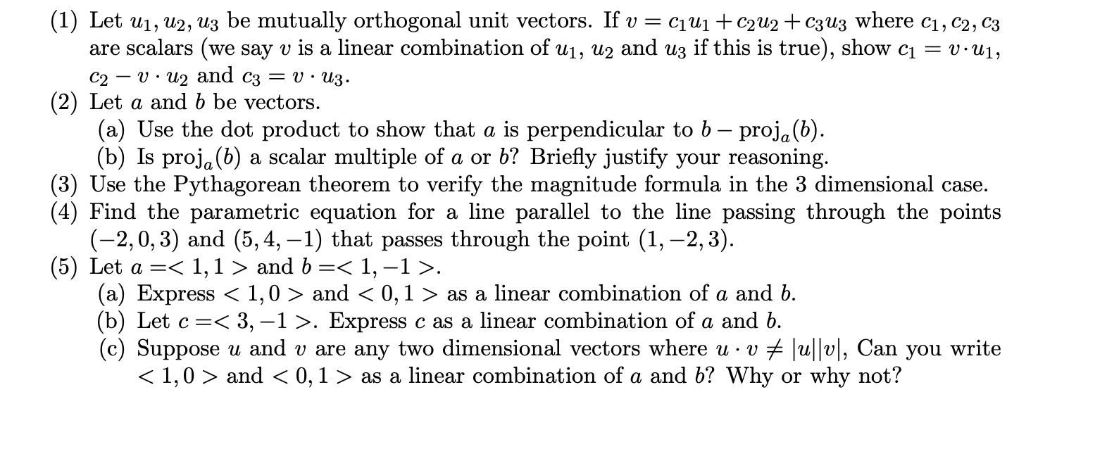 Solved (1) Let U1, U2, U3 be mutually orthogonal unit | Chegg.com