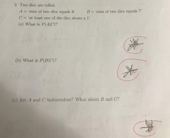 Solved 2 Two Dice Are Rolled A Sum Of Two Dice Equals Chegg