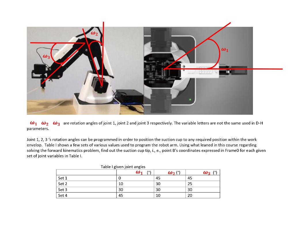 Solved 02 W1 3 W1 W2 W3 are rotation angles of joint 1, | Chegg.com