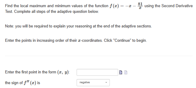 Solved Find the local maximum and minimum values of the | Chegg.com