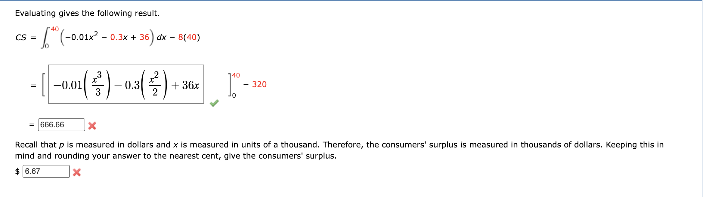 Solved Evaluating gives the following result. | Chegg.com