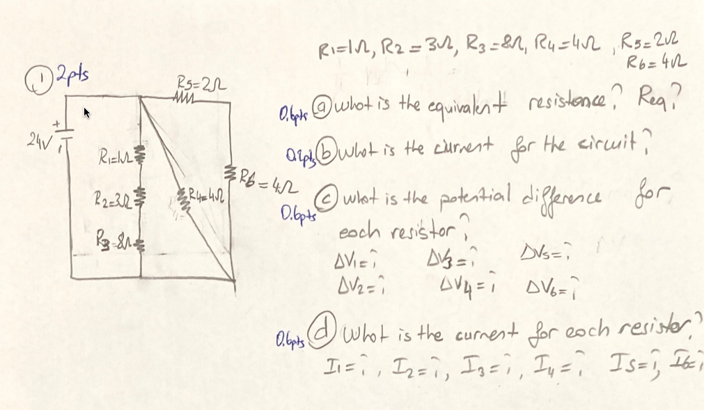 Solved R1=1Ω,R2=3Ω,R3=8Ω1R4=4Ω,R5=2ΩR6=4Ω k@ Whot is the | Chegg.com