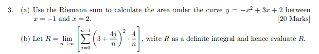 Solved (a) ﻿Use the Riemann sum to calculate the area under | Chegg.com