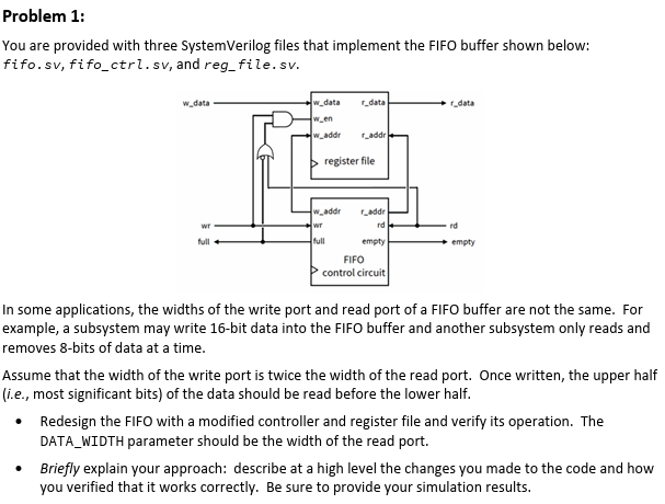 Problem 1:You are provided with three SystemVerilog | Chegg.com
