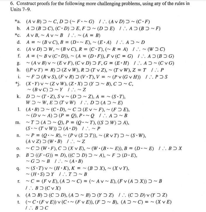 Solved 6. Construct proofs for the following more | Chegg.com