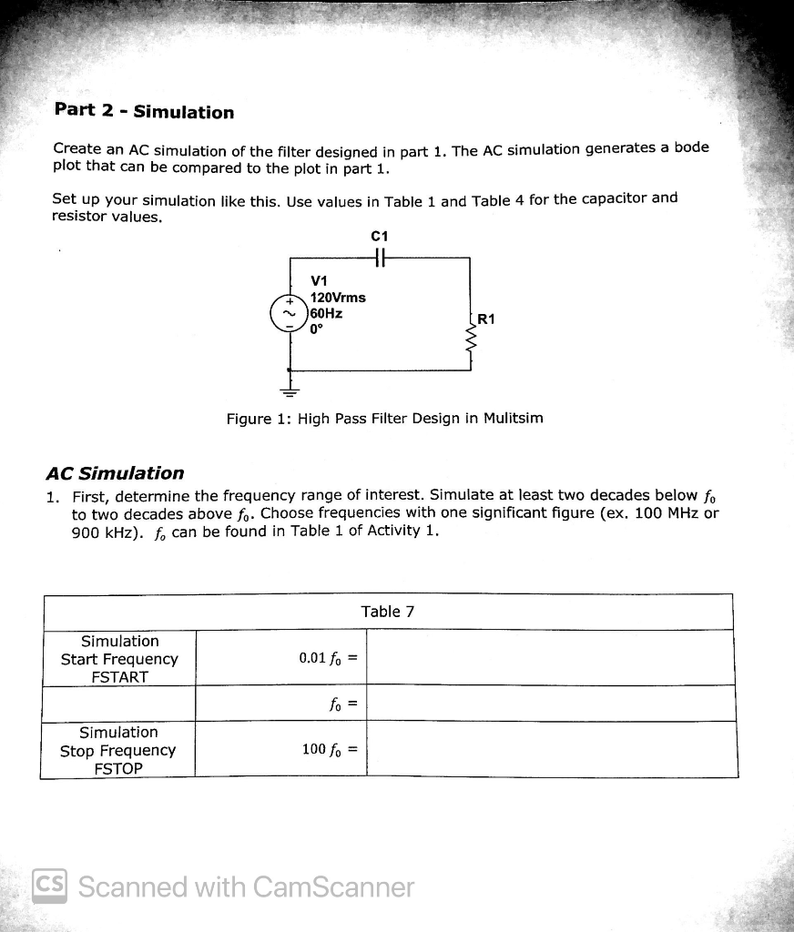 Solved Part 2 - Simulation Create an AC simulation of the | Chegg.com