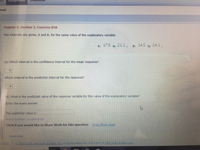 Solved ent Chapter 9, Section 3, Exercise 058 Two intervals | Chegg.com
