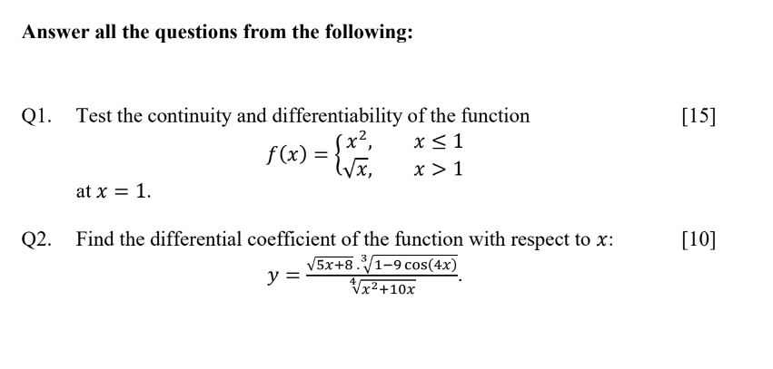 Solved Answer all the questions from the following: Q1. Test | Chegg.com
