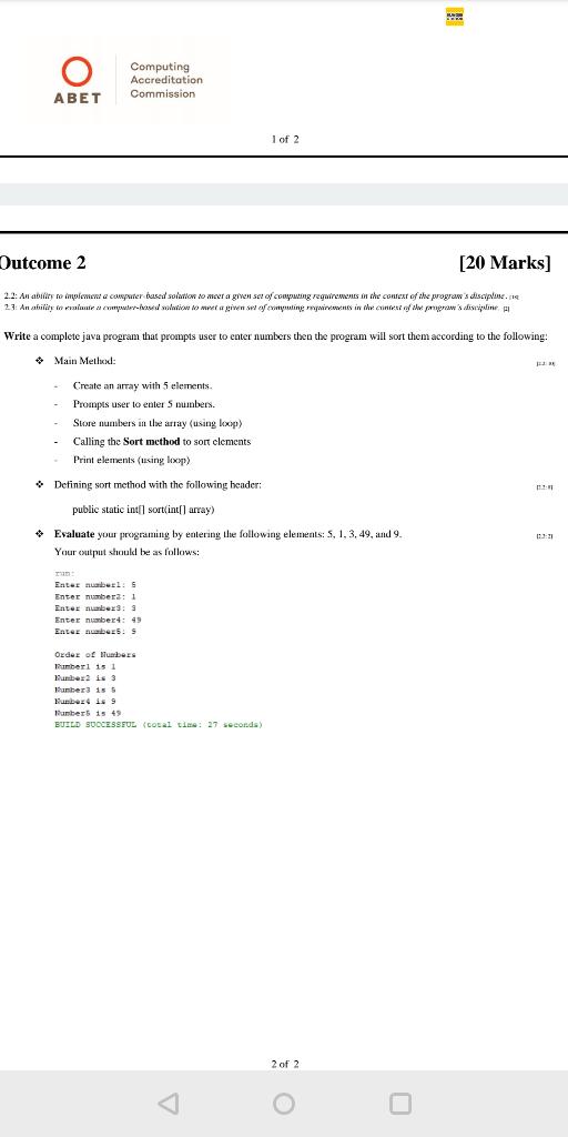 Solved Computing Accreditation Commission ABET 1 of 2 | Chegg.com