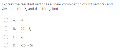 Solved Express the resultant vector as a linear combination | Chegg.com